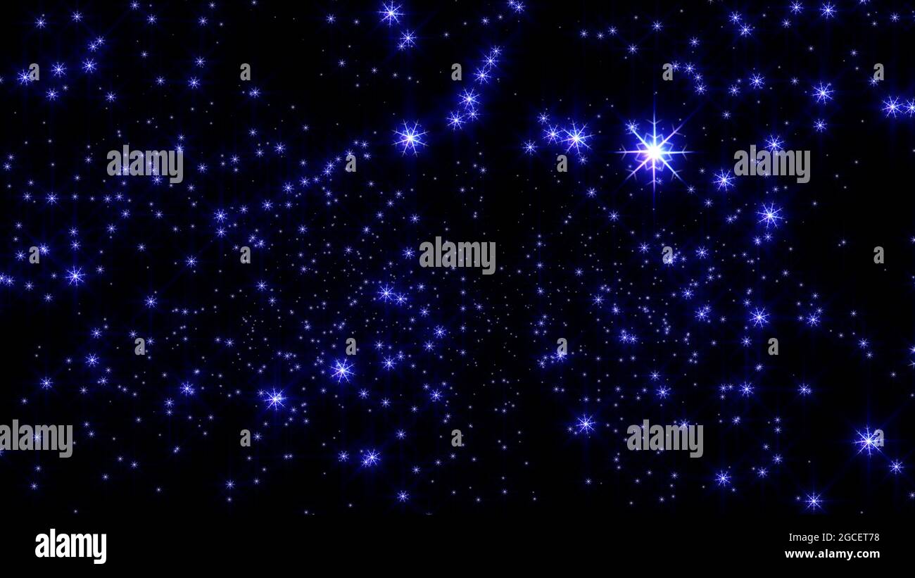 christmas snow stars light at night illustration Stock Photo - Alamy