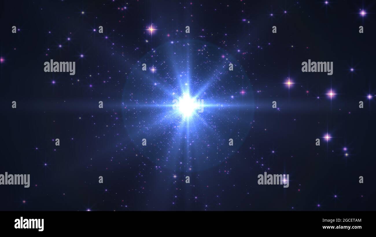 star explosion in space, star ray, 3d render illustration Stock Photo ...