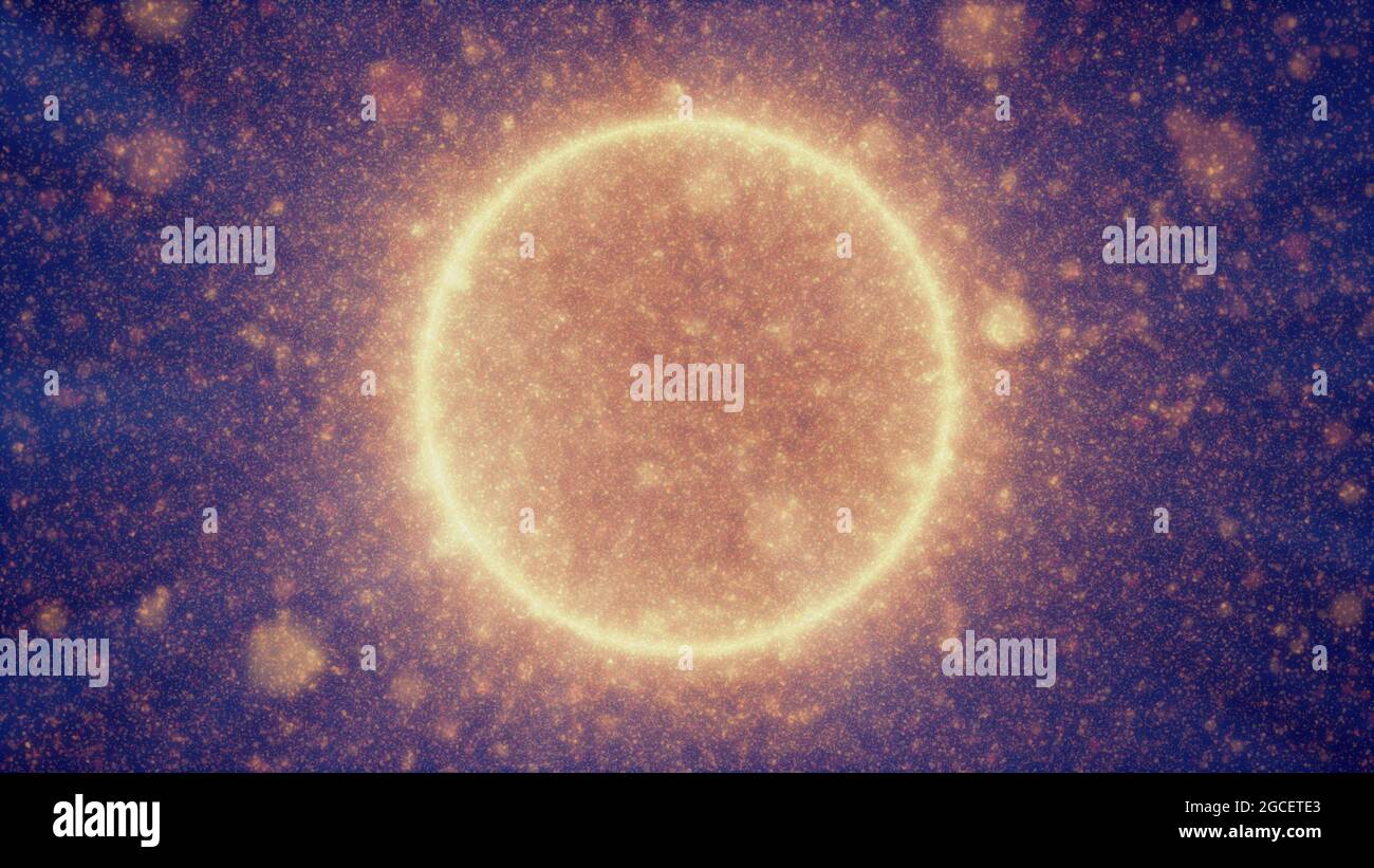 Abstract particles sun solar flare particles illustration 3d render ...