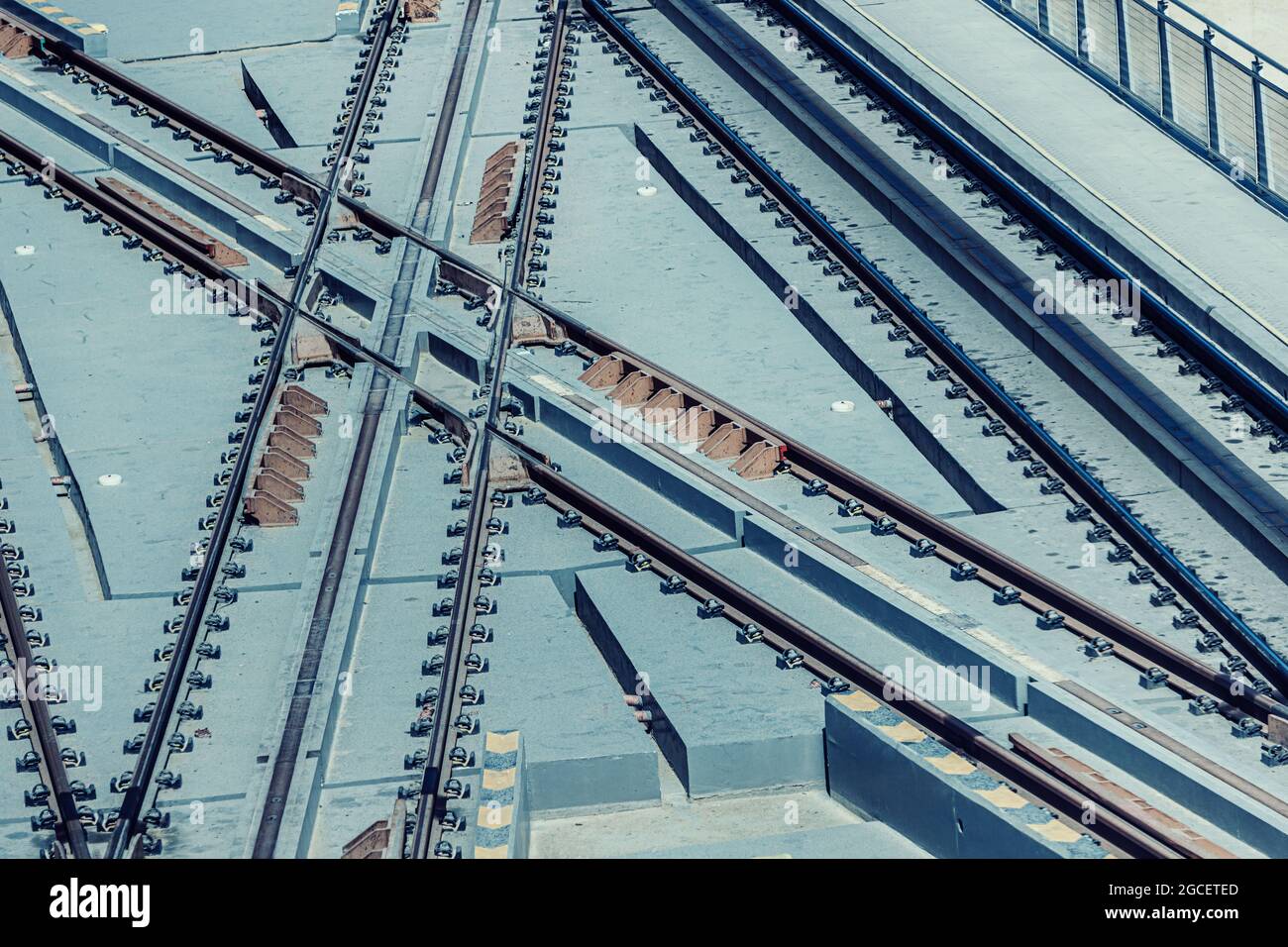Aerial view railroad junction switch hi-res stock photography and ...