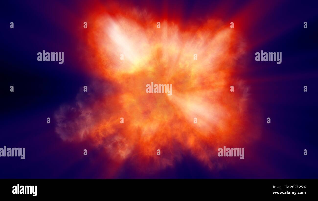 fire flame explosion in space, abstract illustration Stock Photo - Alamy
