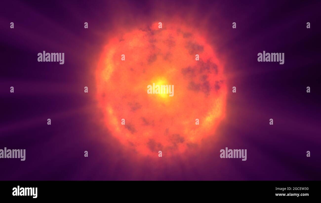 fire flame ball explosion in space, abstract illustration Stock Photo ...