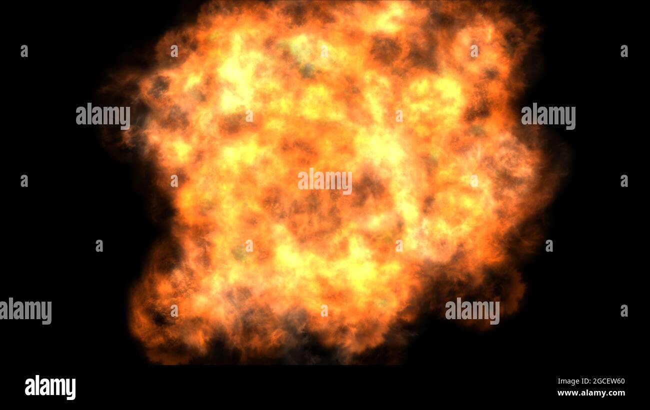 fire flame ball explosion in space, abstract illustration Stock Photo ...