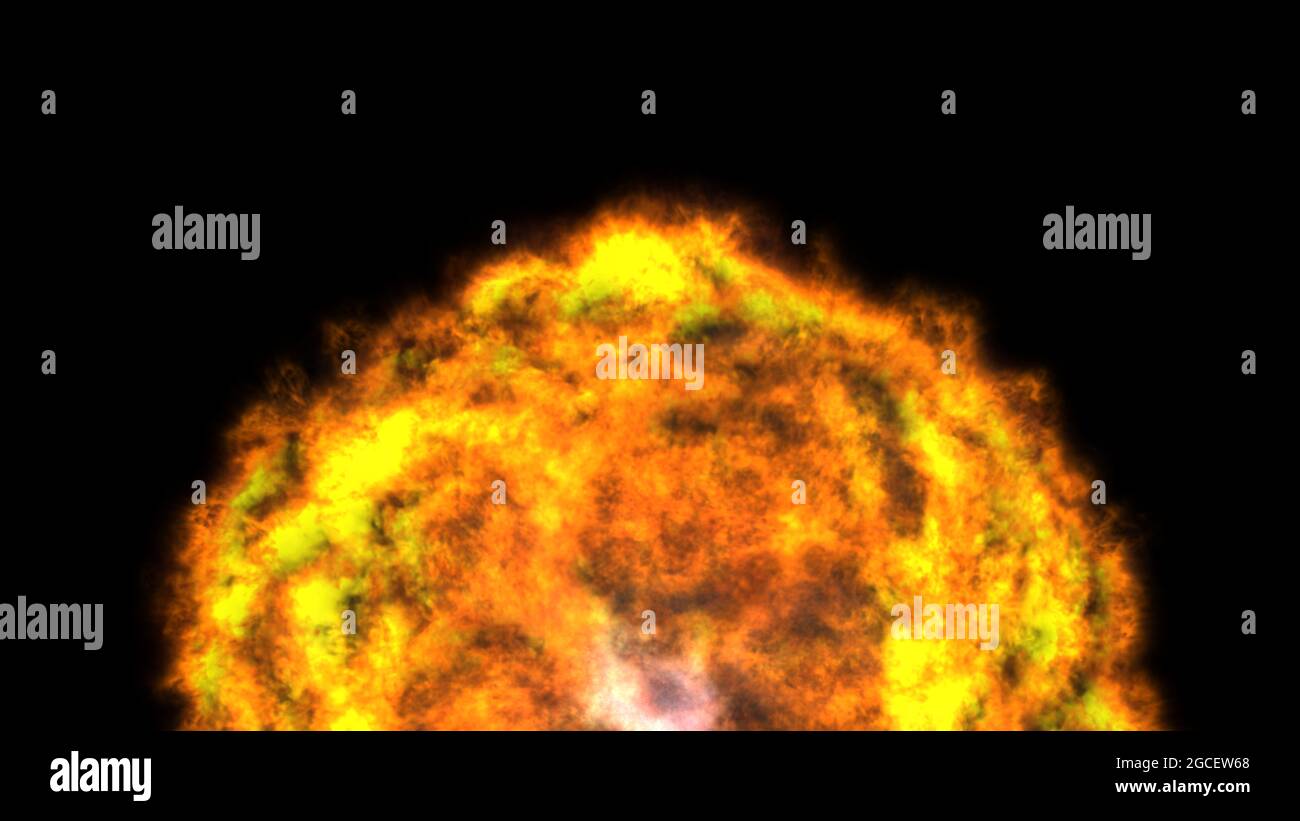 fire flame ball explosion in space, abstract illustration Stock Photo ...