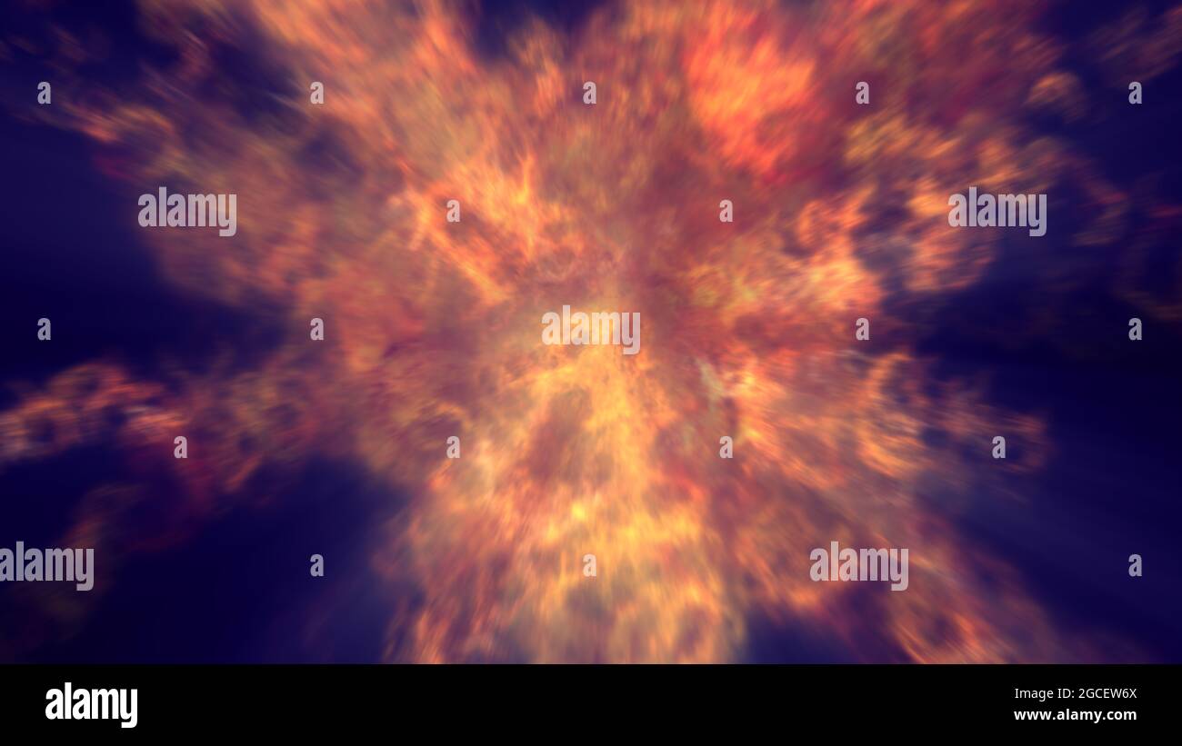 fire flame explosion in space, abstract illustration Stock Photo - Alamy
