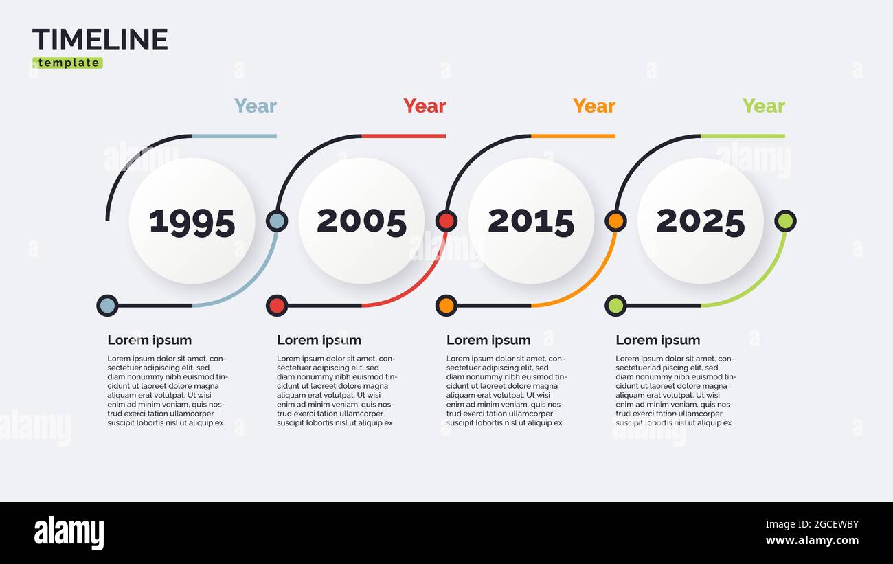 Vector timeline minimal infographic concept template with four periods ...
