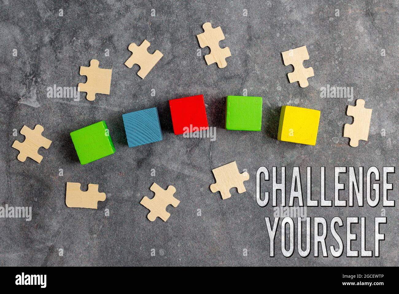 Hand writing sign Challenge Yourself. Business showcase opportunity to ...