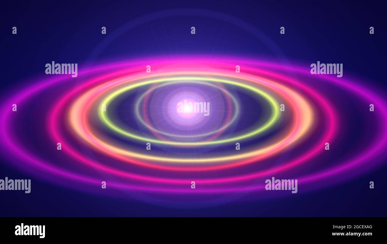 Abstract atom color rings background ray light Stock Photo - Alamy