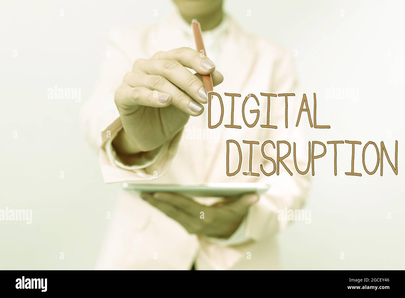 Text sign showing Digital Disruption. Word Written on transformation ...