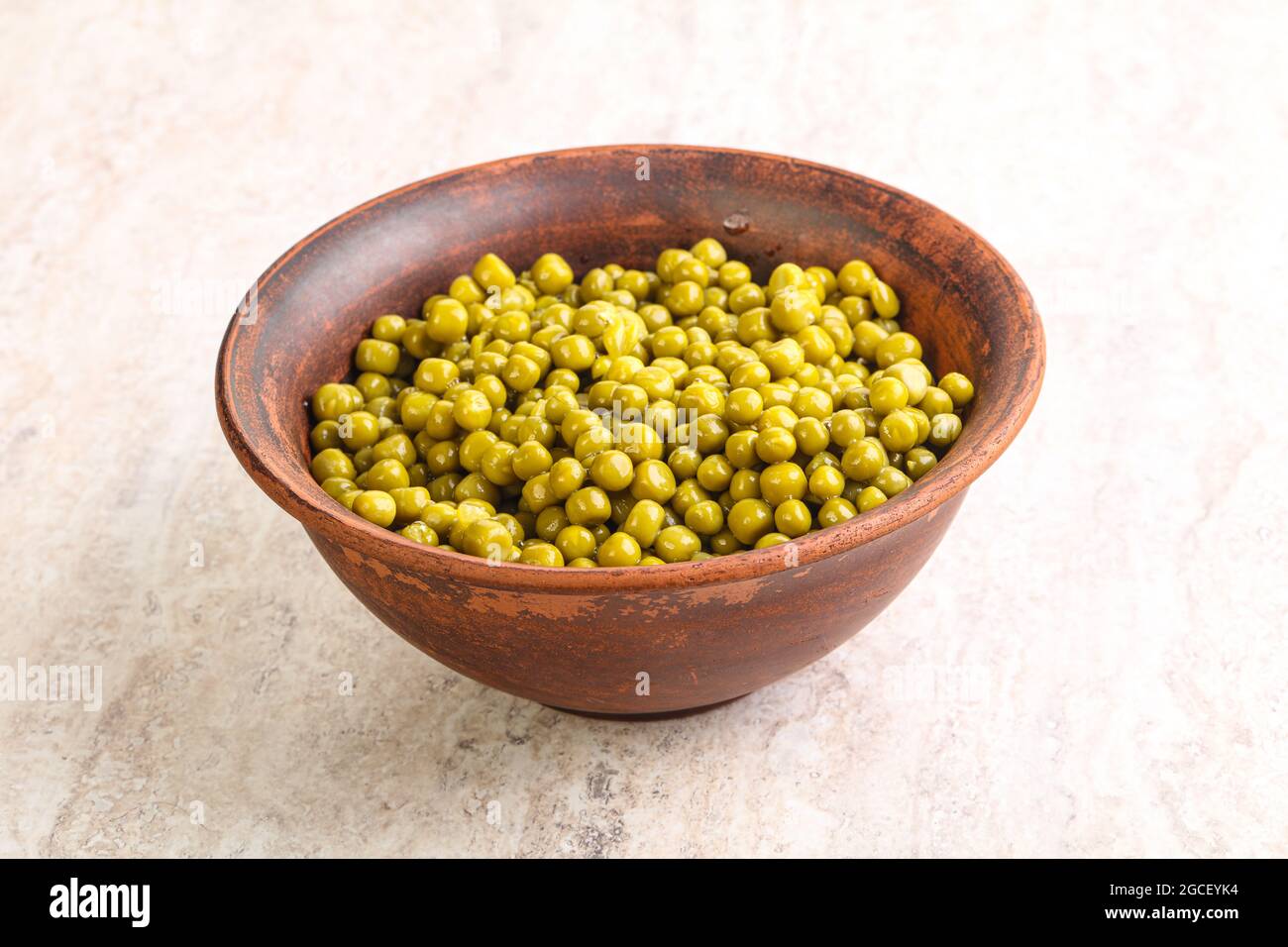 Marinated Young Green peas in the bowl Stock Photo - Alamy