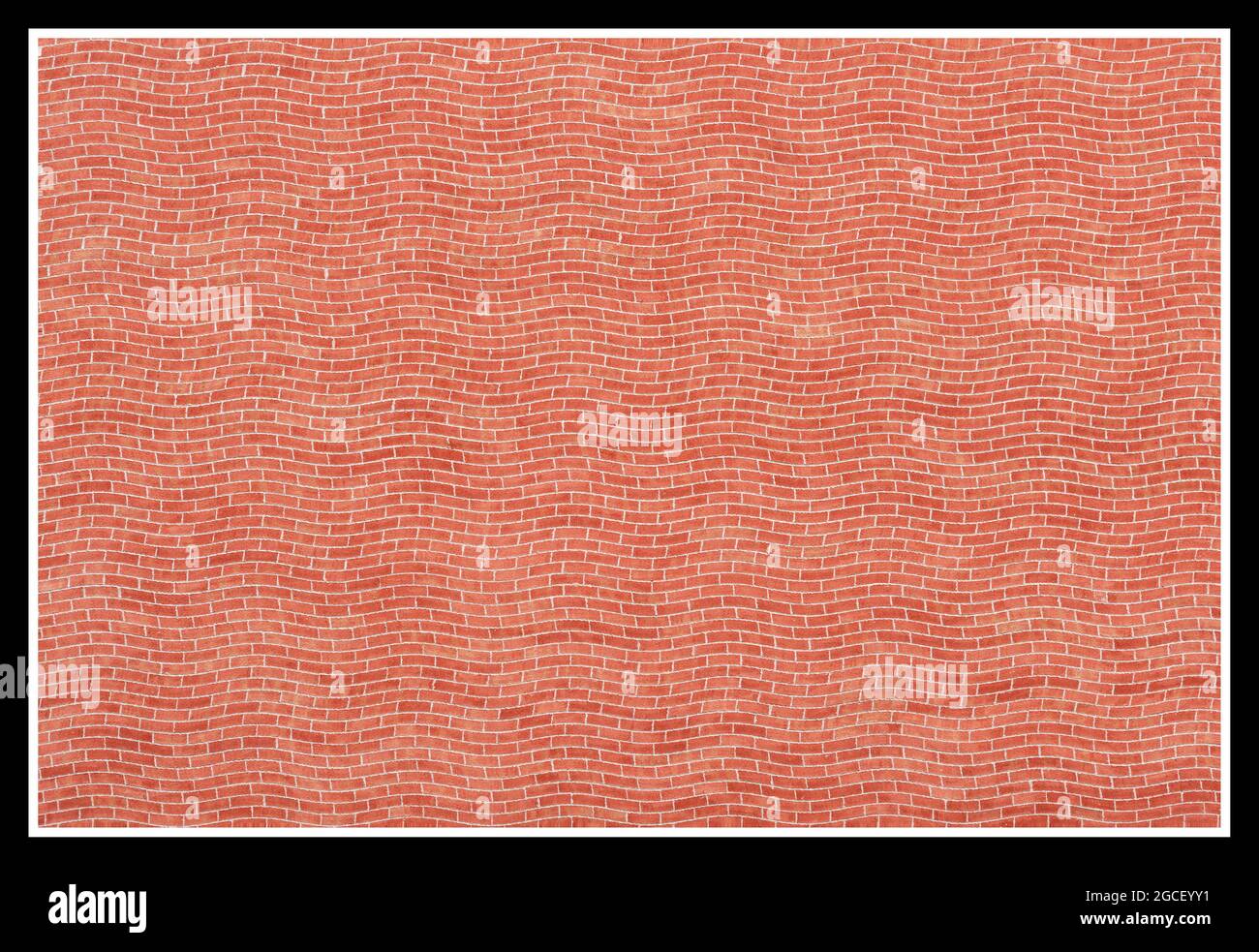 Red Brick Wall Wave Pattern Stock Photo - Alamy