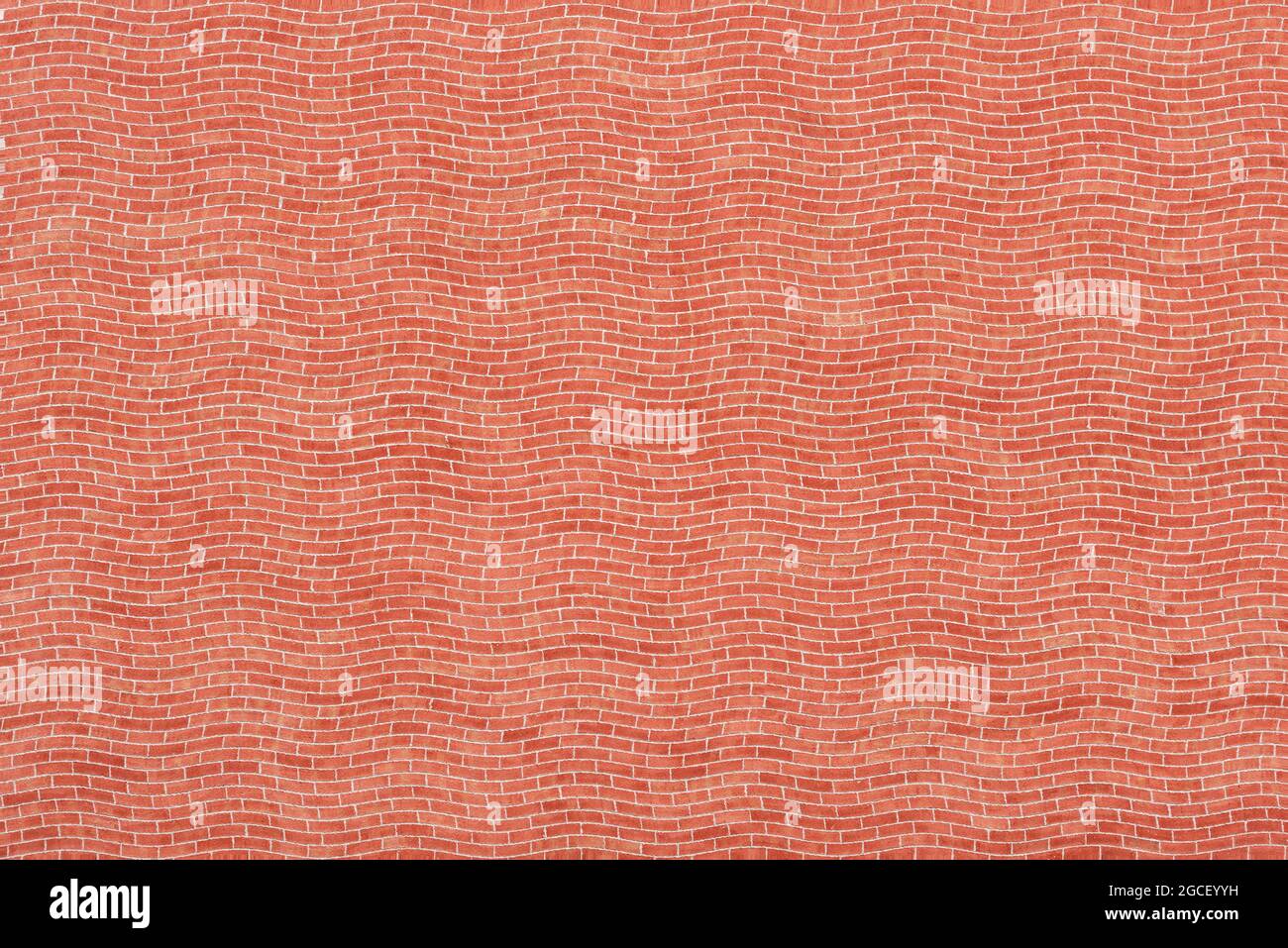 Red Brick Wall Wave Pattern Stock Photo - Alamy