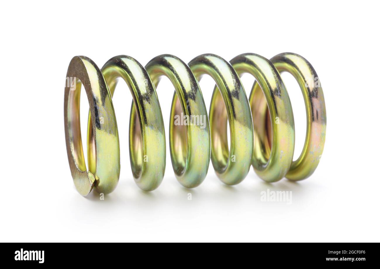 Metal green spring isolated on white Stock Photo - Alamy