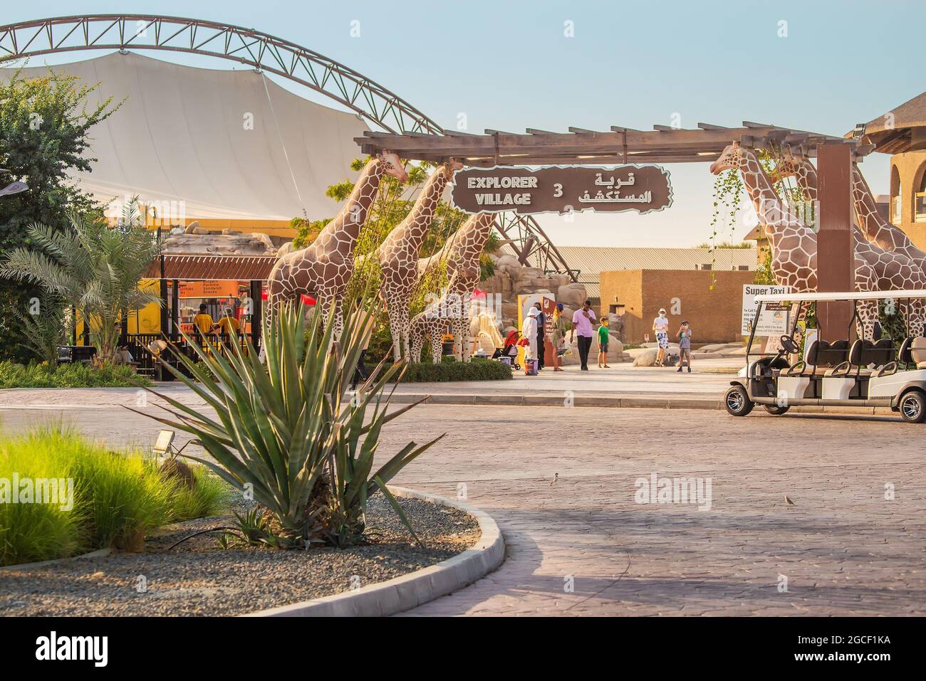 23 February 2021, Dubai, UAE: Visitors and tourists with families and ...