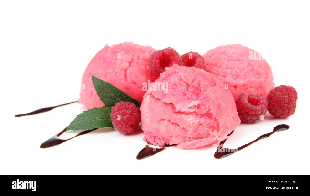 Delicious ice cream isolated on white Stock Photo - Alamy