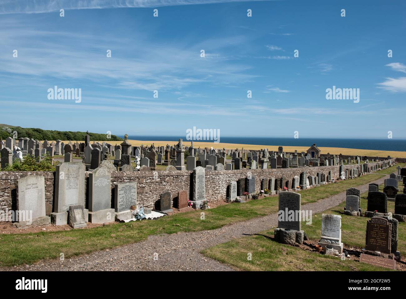 Gourdon graveyard overlooking the sea, Aberdeenshire, Scotland Stock ...
