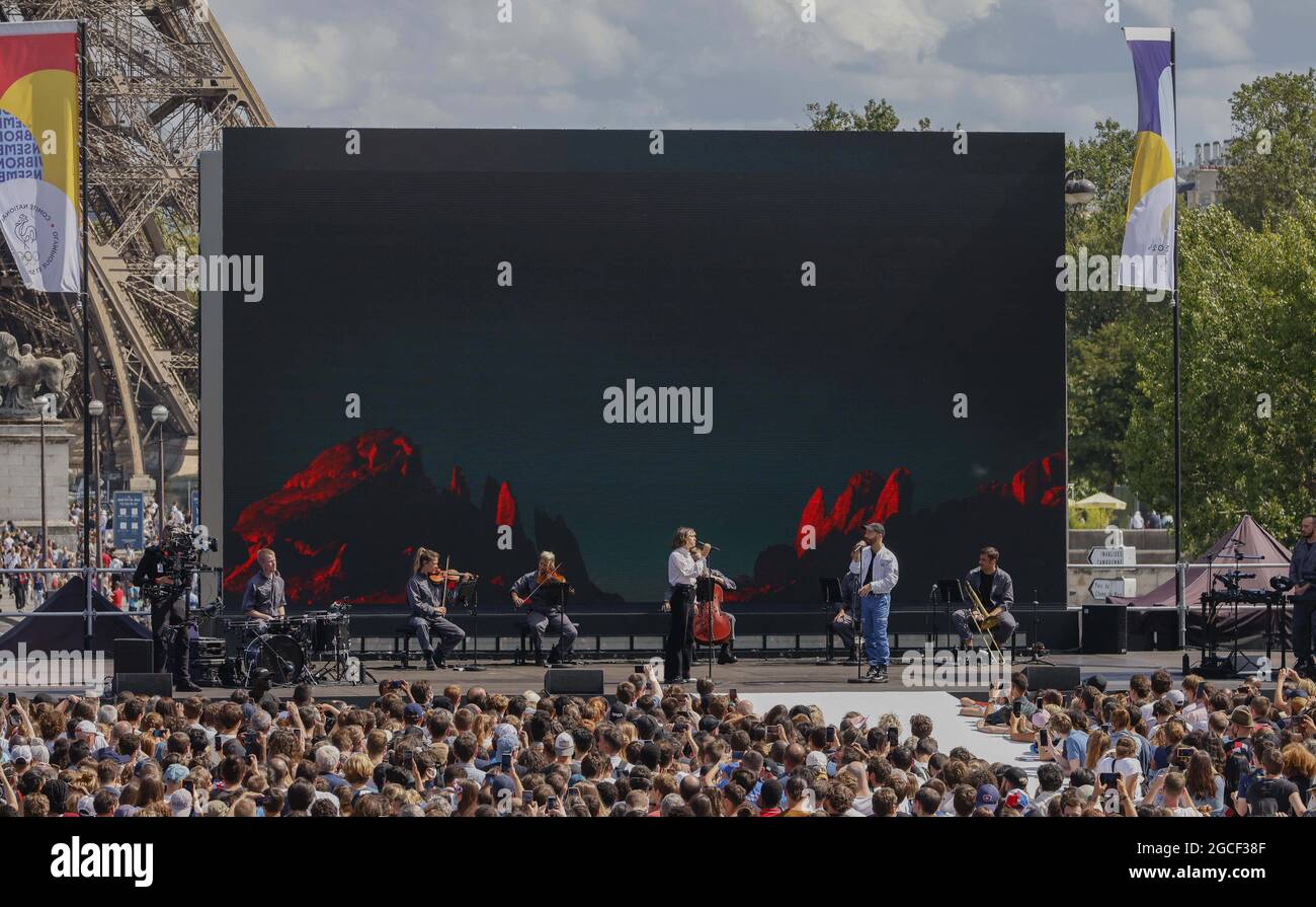 Paris, France. 08th Aug, 2021. Concert of Woodkid after the Closing ...