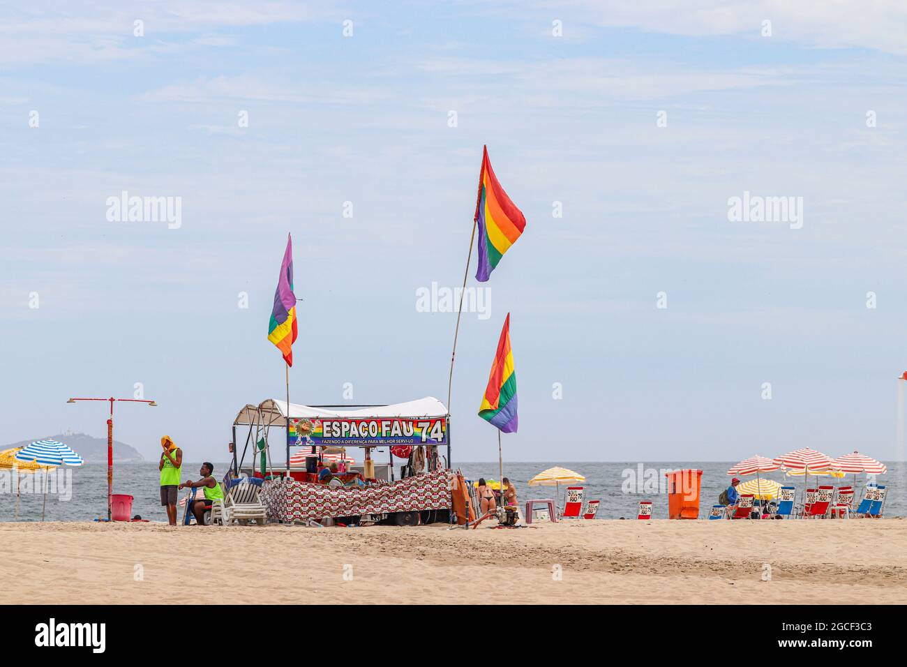 RIO DE JANEIRO, BRAZIL - Dec 06, 2017: A view of the beach and LGBT ...