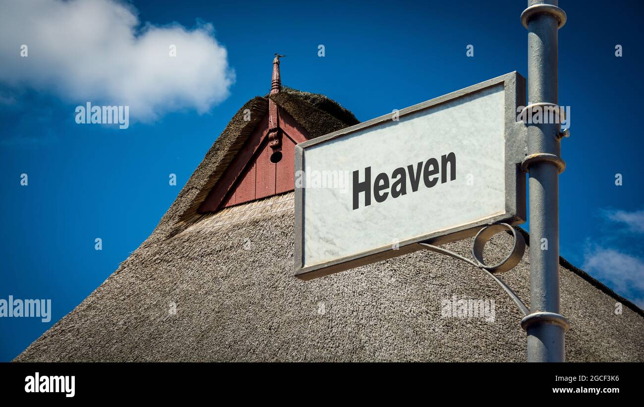 Street Sign the Direction Way to Heaven Stock Photo - Alamy