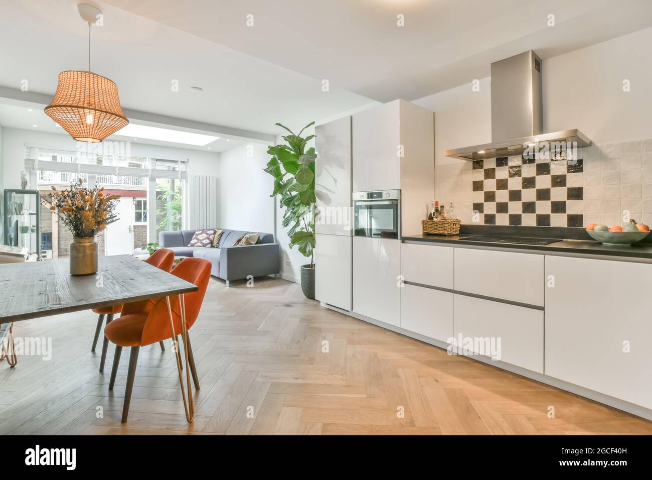 Interior of a beautiful kitchen of an elite house Stock Photo - Alamy