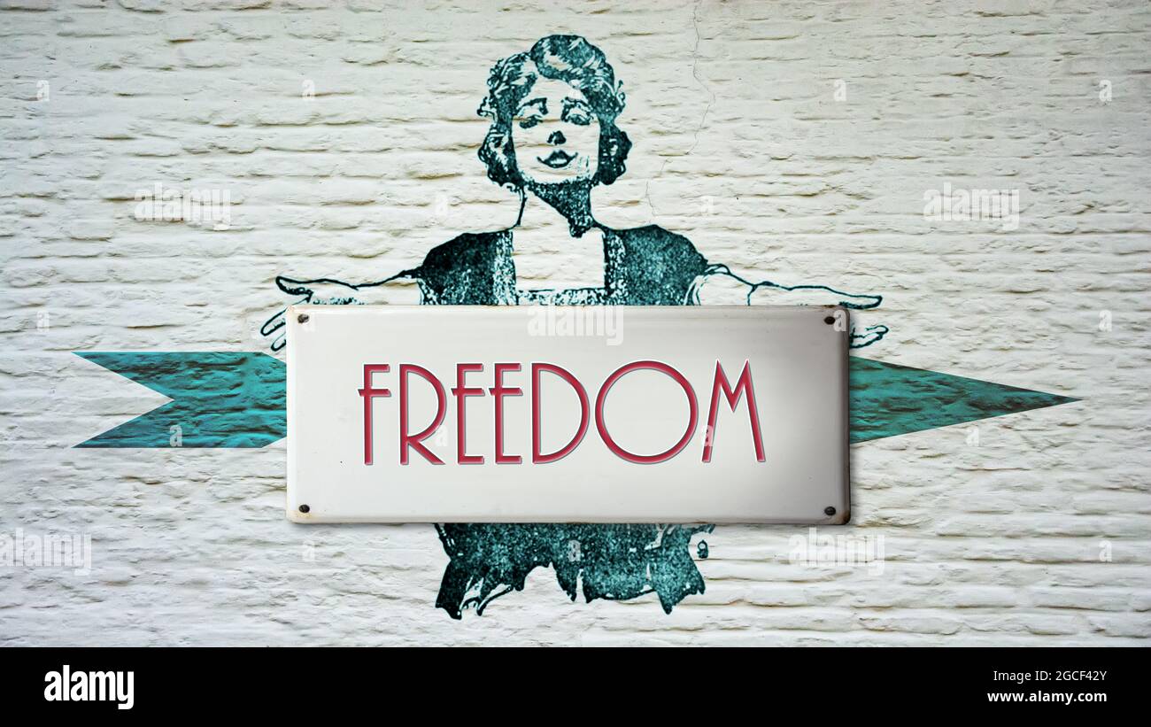 Street Sign the Direction Way to Freedom Stock Photo - Alamy