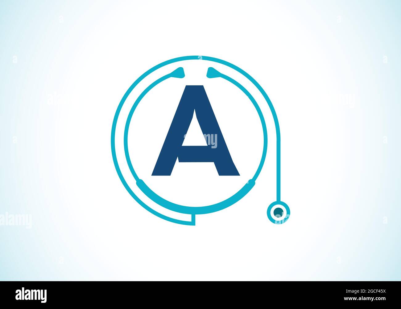 Initial A monogram alphabet with doctor stethoscope. Vector stethoscope ...