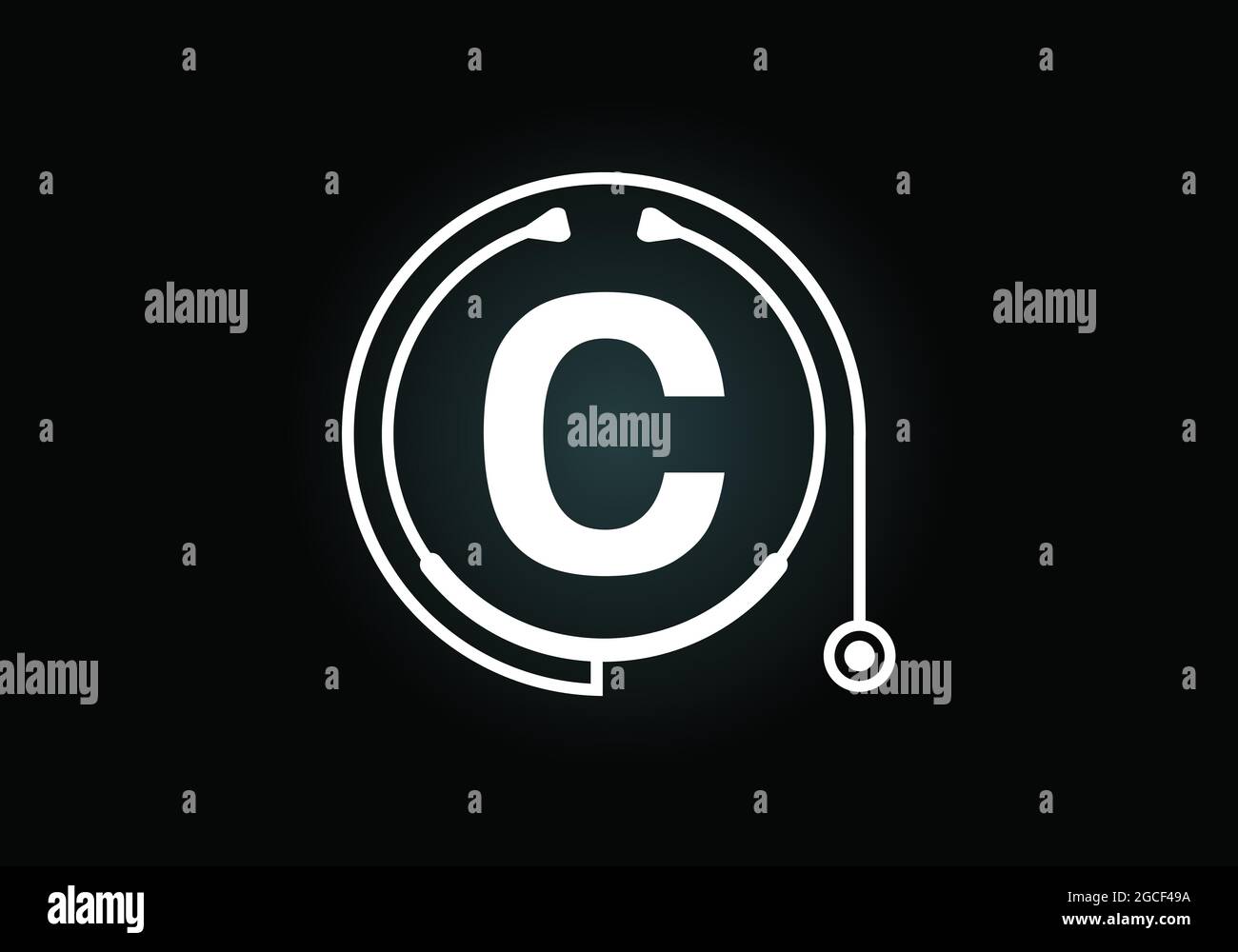 Initial C monogram alphabet with doctor stethoscope. Vector stethoscope ...