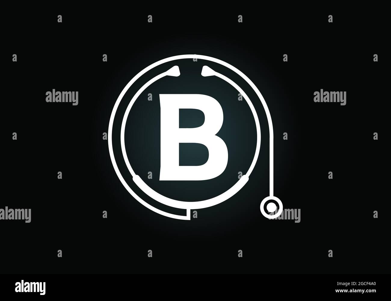 Initial B monogram alphabet with doctor stethoscope. Vector stethoscope ...