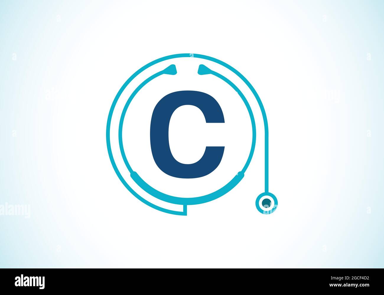 Initial C monogram alphabet with doctor stethoscope. Vector stethoscope ...