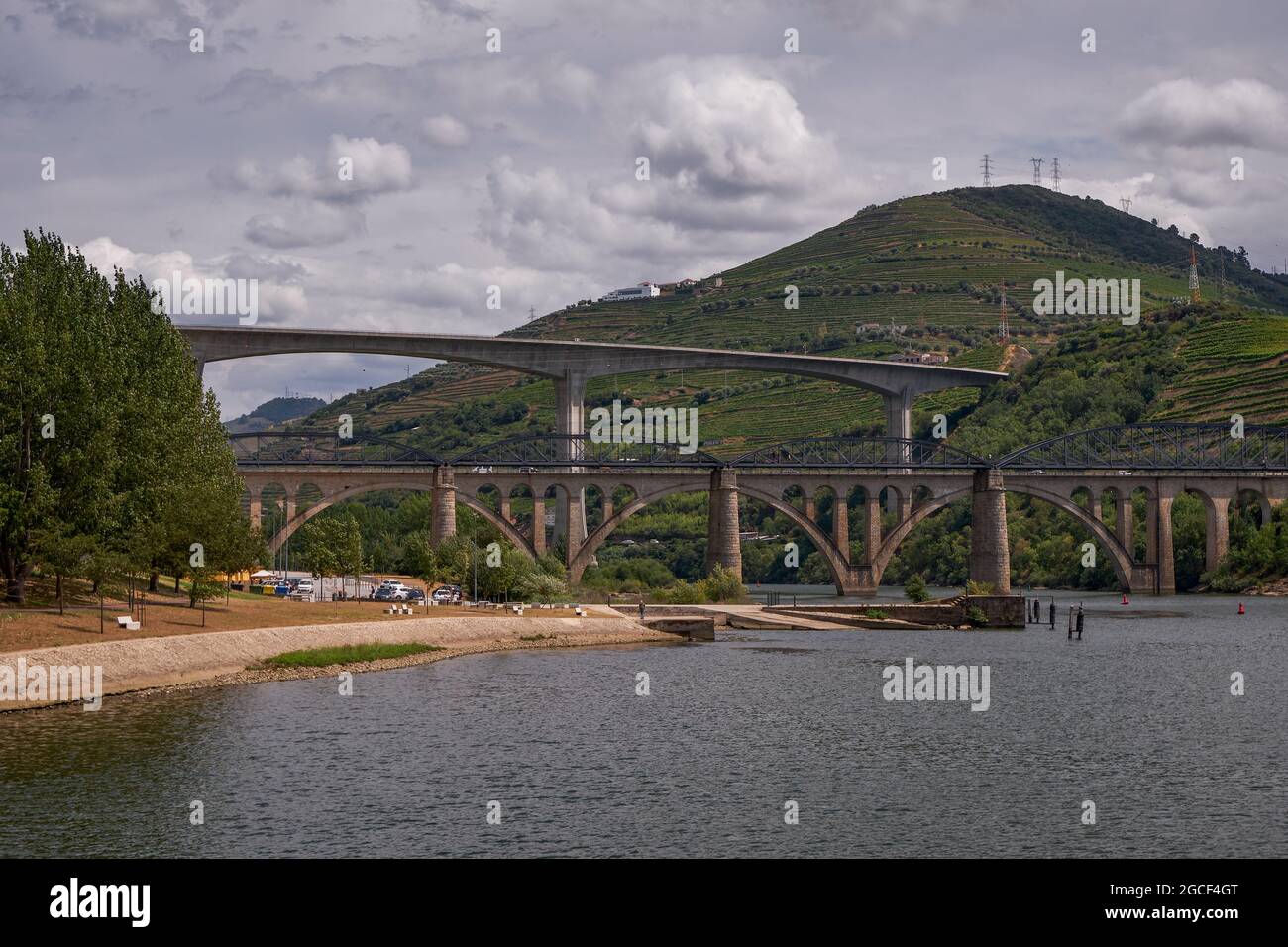 Concrete and Stone Bridges - View from the Cruise Boat in Douro River ...