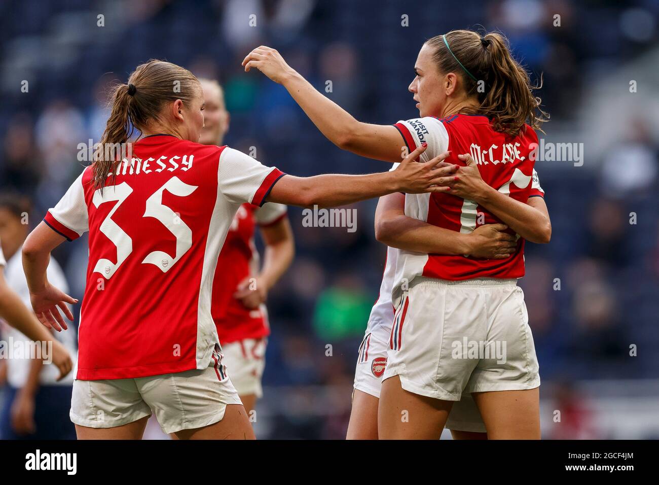 London, UK. 08th Aug, 2021. Katie McCabe of Arsenal celebrates with ...