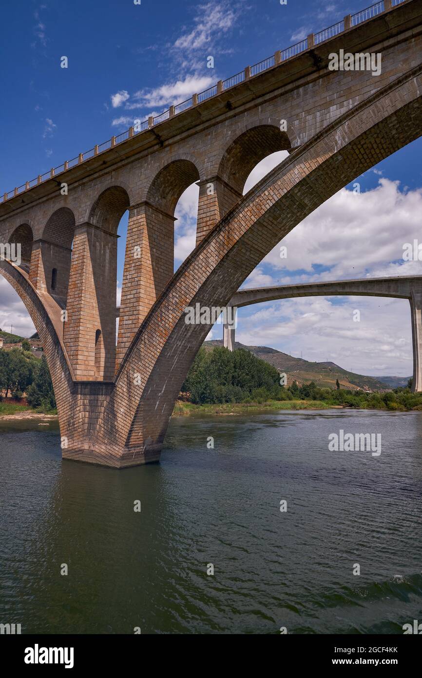 Concrete and Stone Bridges - View from the Cruise Boat in Douro River ...