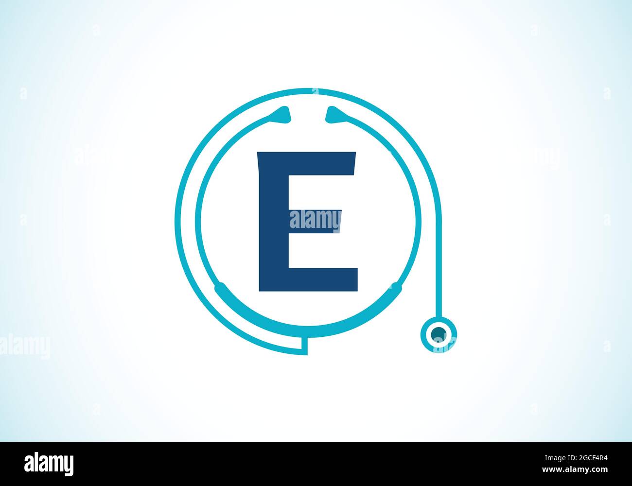 Initial E monogram alphabet with doctor stethoscope. Vector stethoscope ...
