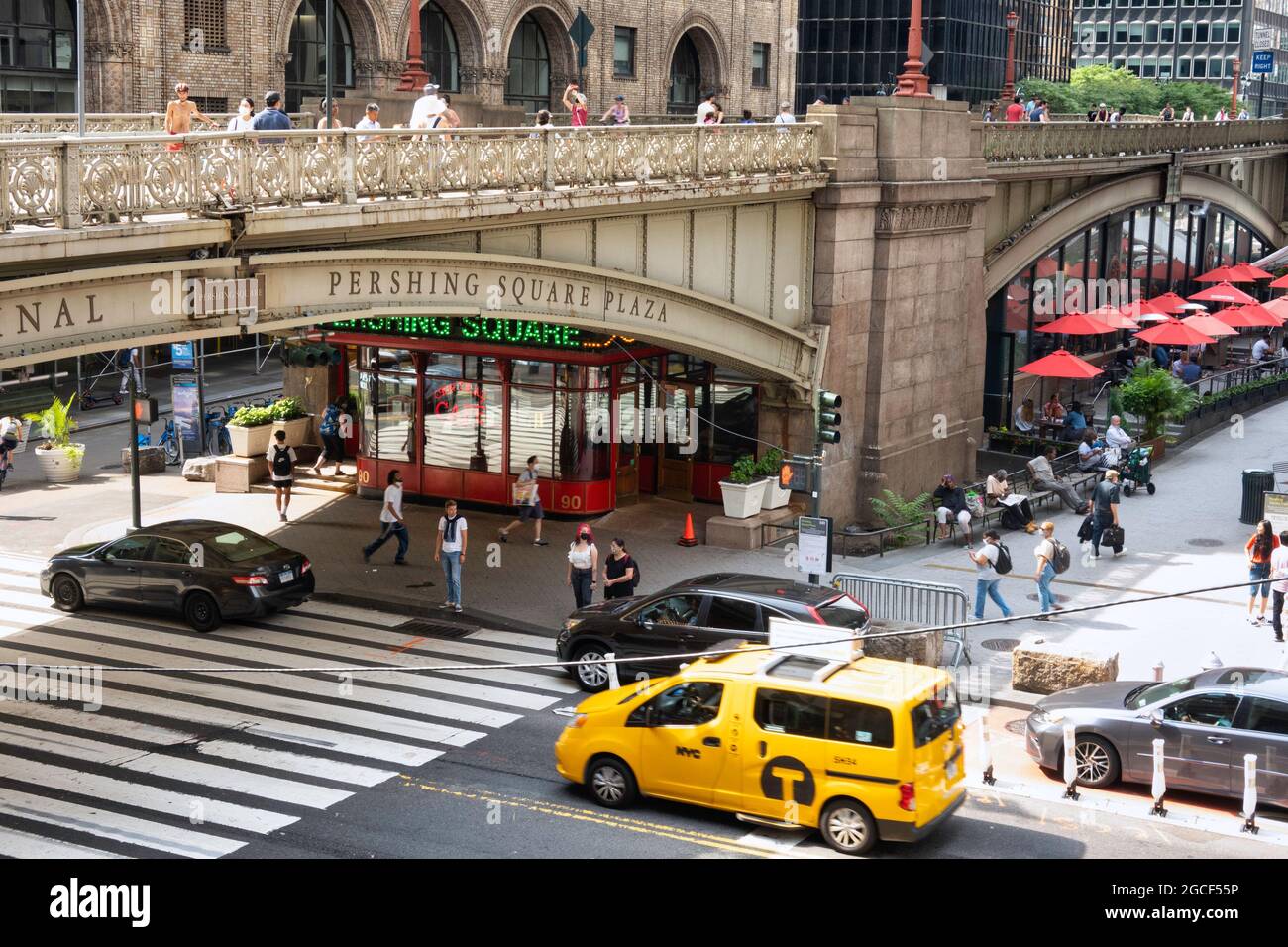 Pershing Square is a Lively Plaza Next to Grand Central during city ...