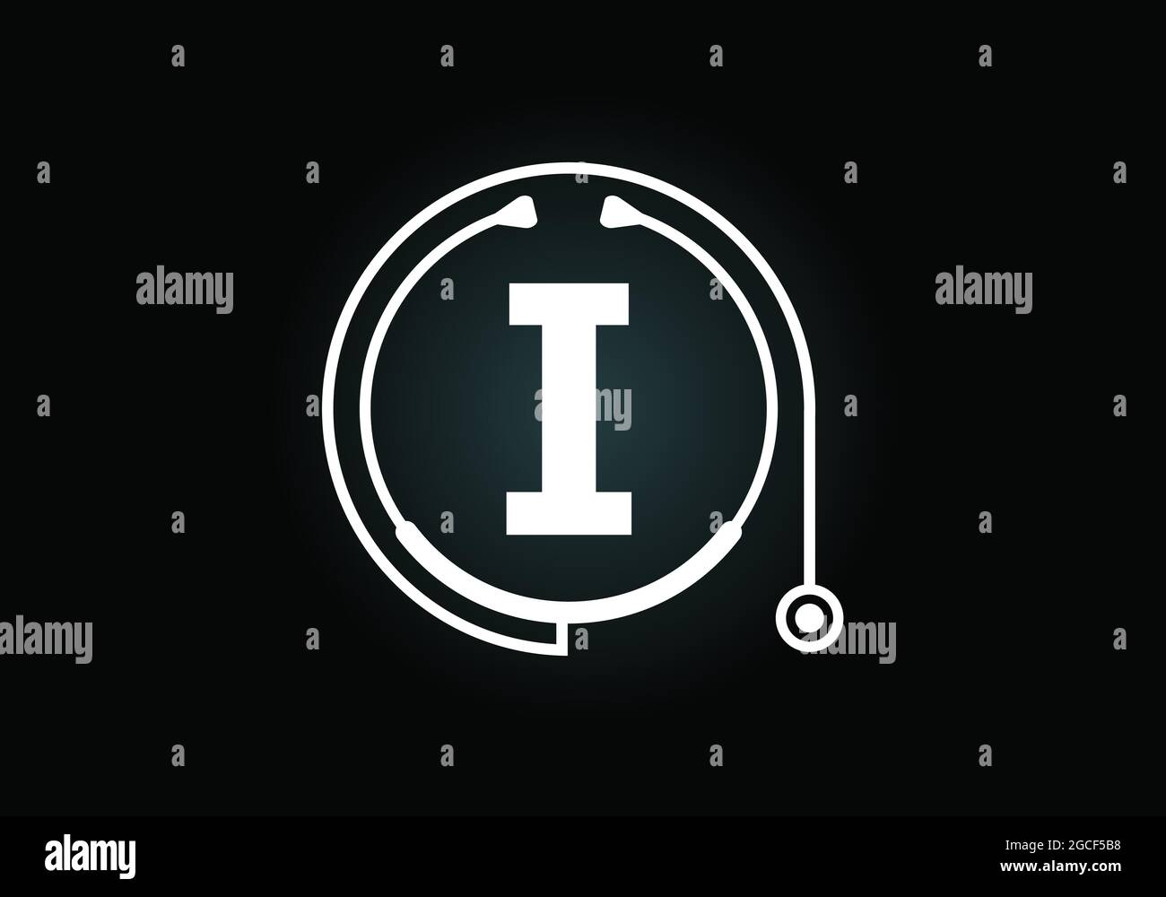Initial I monogram alphabet with doctor stethoscope. Vector stethoscope ...
