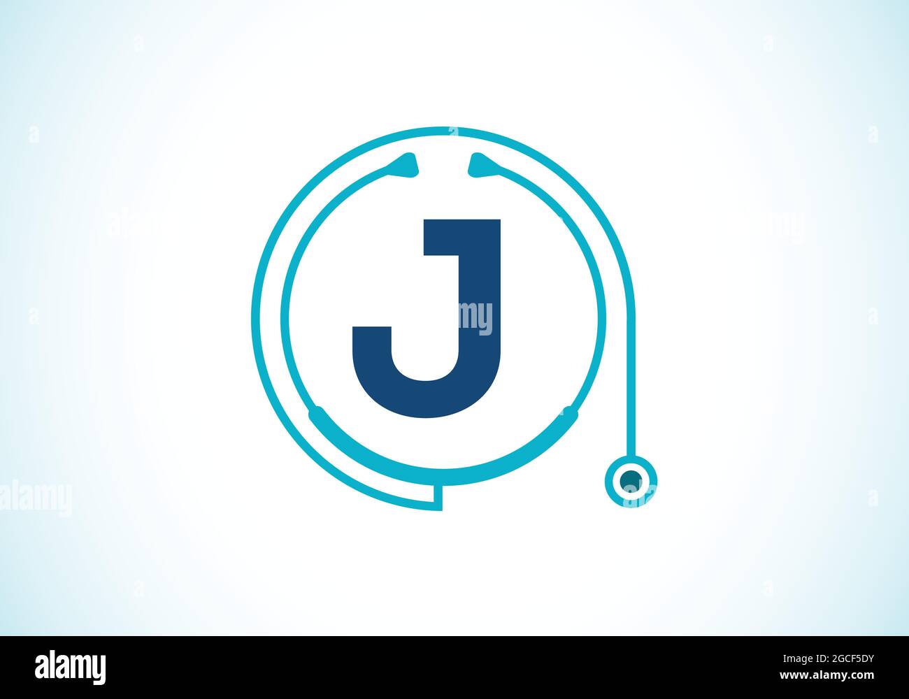Initial J monogram alphabet with doctor stethoscope. Vector stethoscope ...