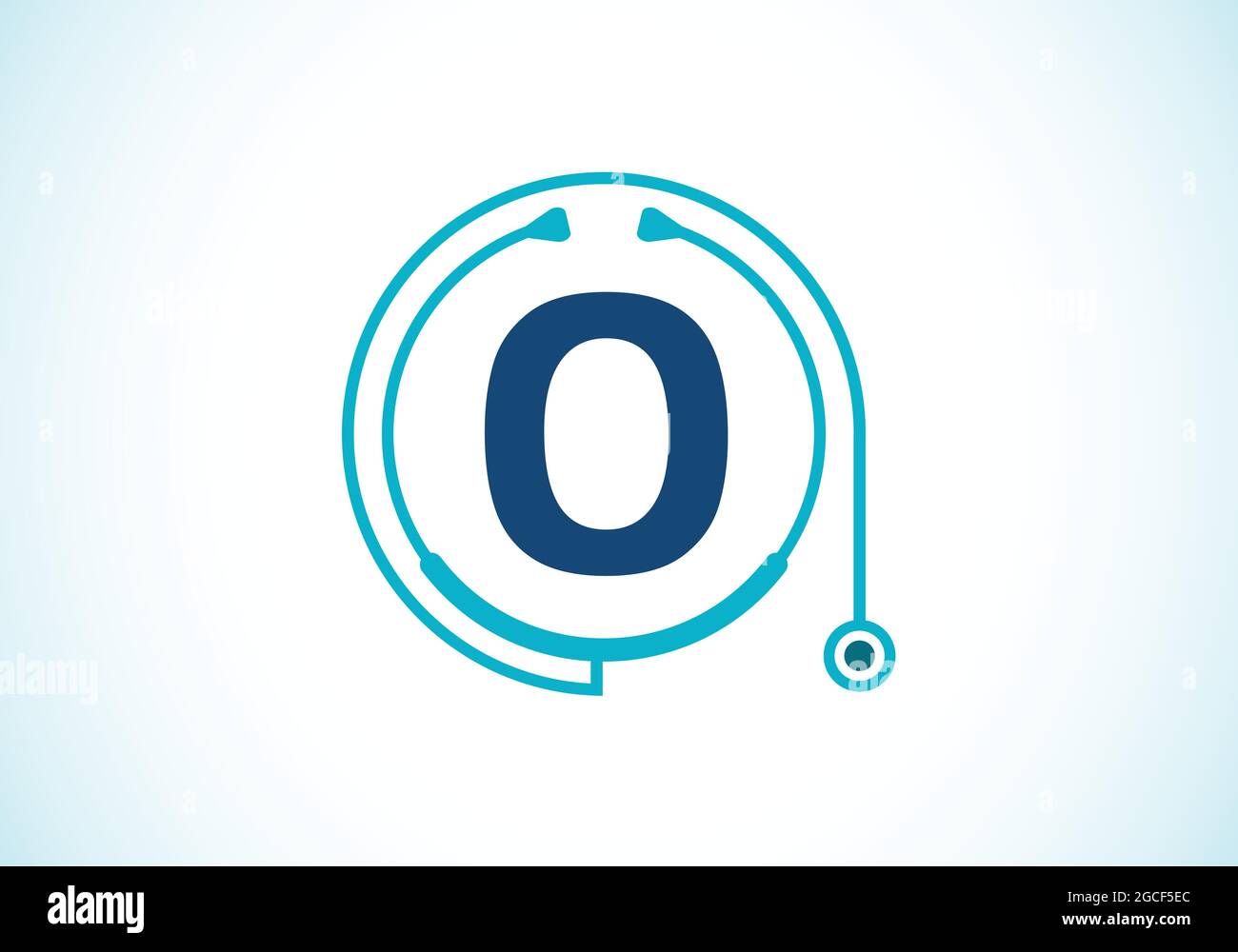 Initial O monogram alphabet with doctor stethoscope. Vector stethoscope ...