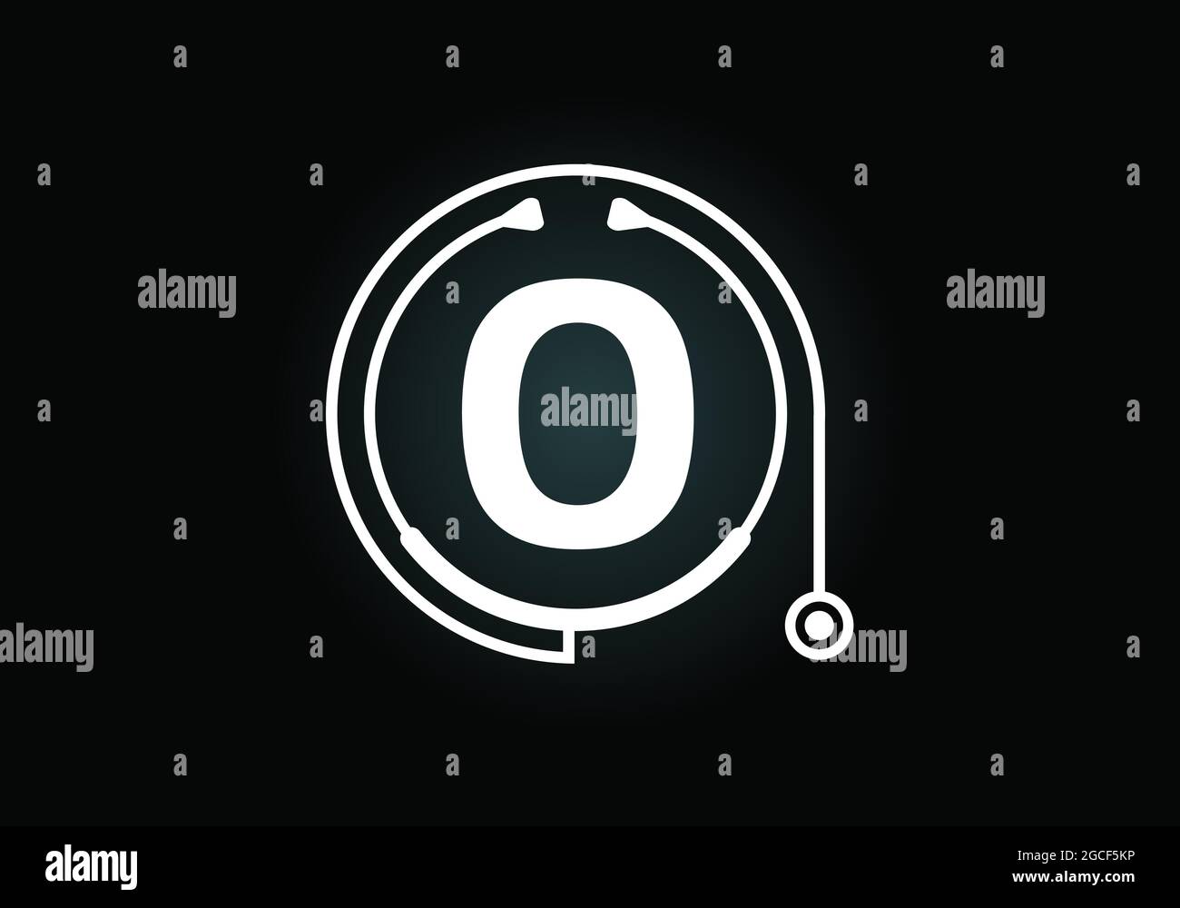Initial O monogram alphabet with doctor stethoscope. Vector stethoscope ...