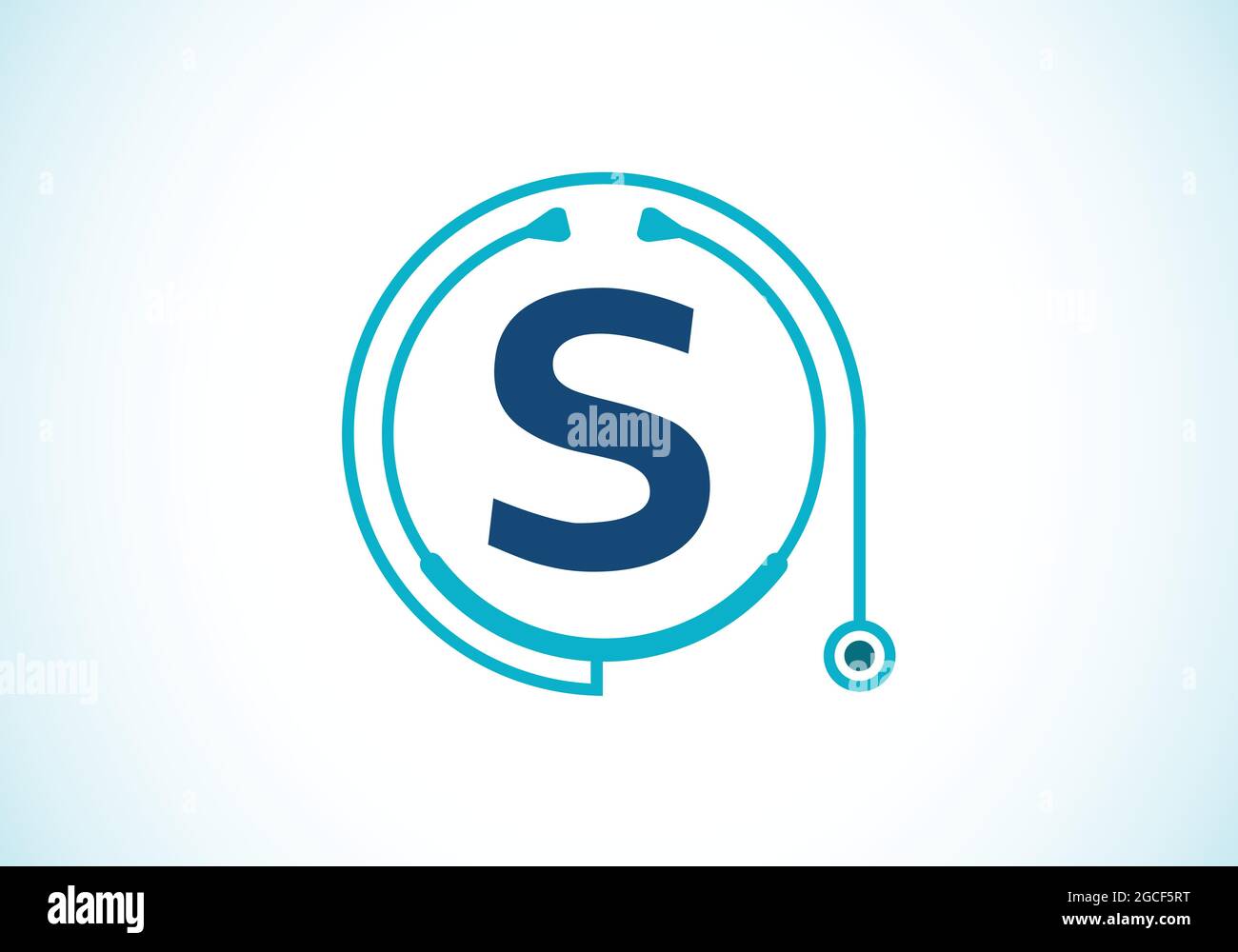 Initial S monogram alphabet with doctor stethoscope. Vector stethoscope ...
