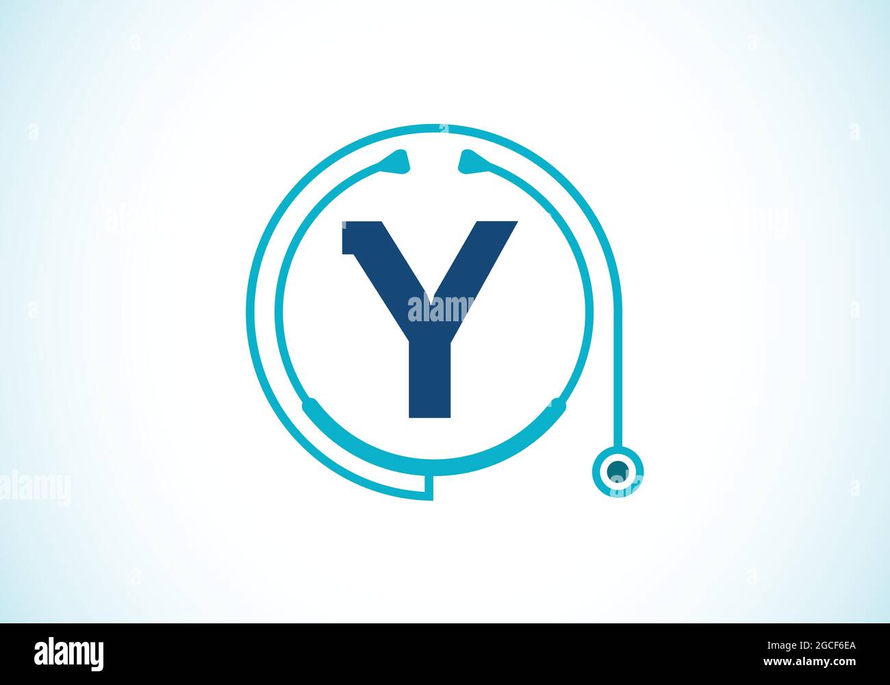 Initial Y monogram alphabet with doctor stethoscope. Vector stethoscope ...