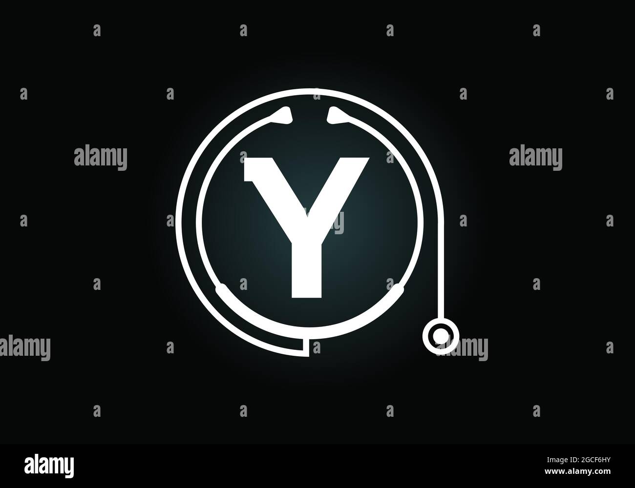 Initial Y monogram alphabet with doctor stethoscope. Vector stethoscope ...