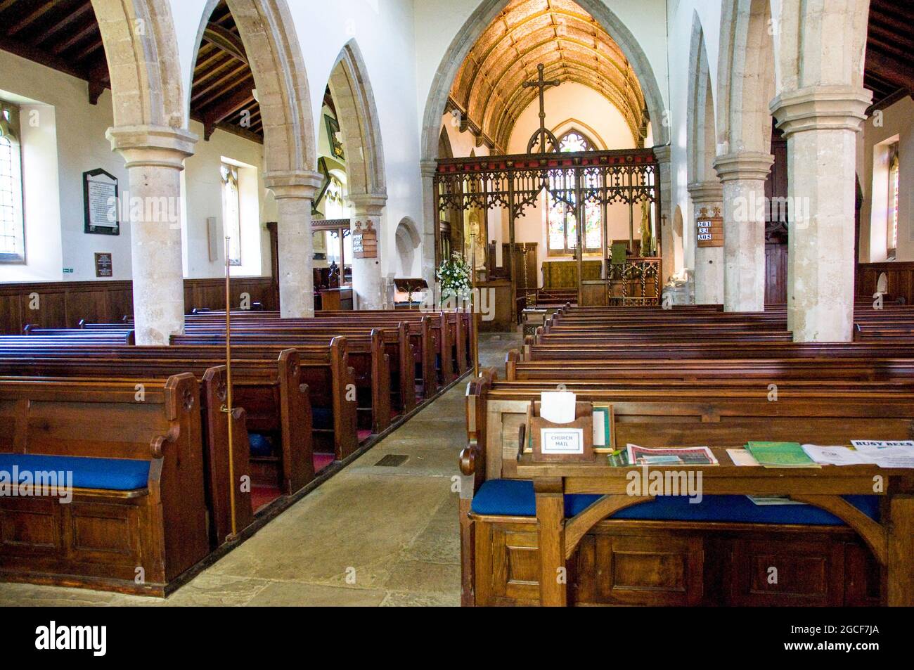 All Saints' Church interior, Ripley, Yorkshire, England on 8th July ...