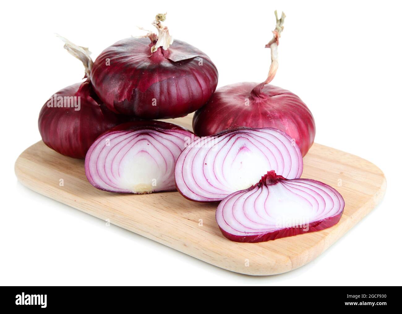 Fresh red onions isolated on white Stock Photo - Alamy