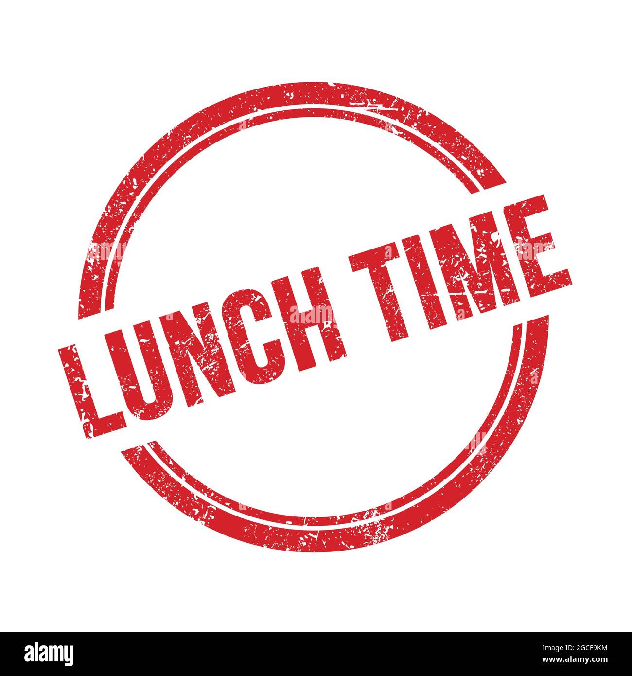 LUNCH TIME text written on red grungy vintage round stamp Stock Photo ...