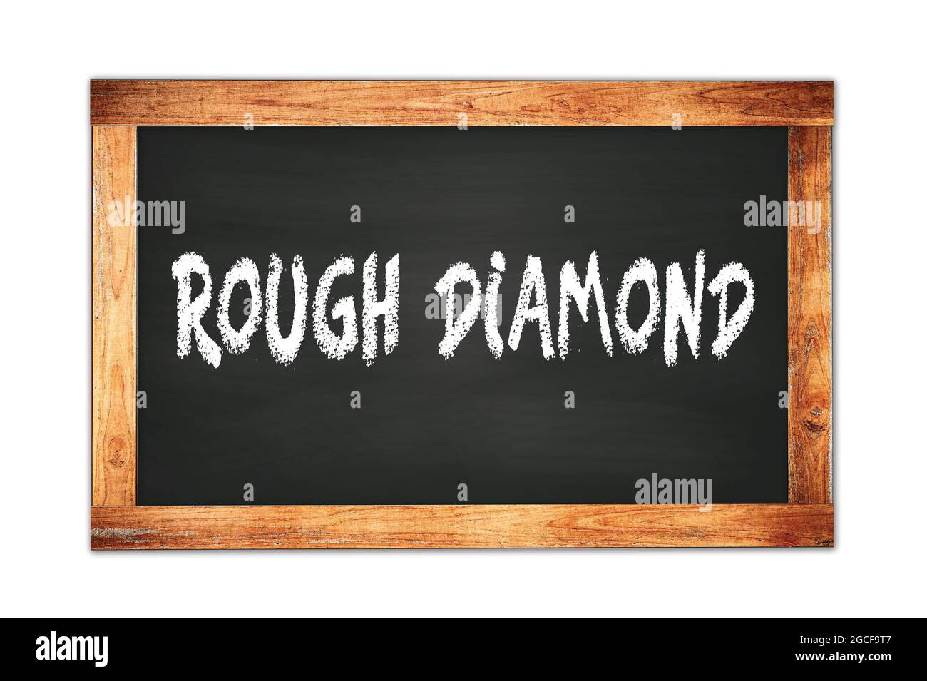 ROUGH DIAMOND text written on black wooden frame school blackboard ...