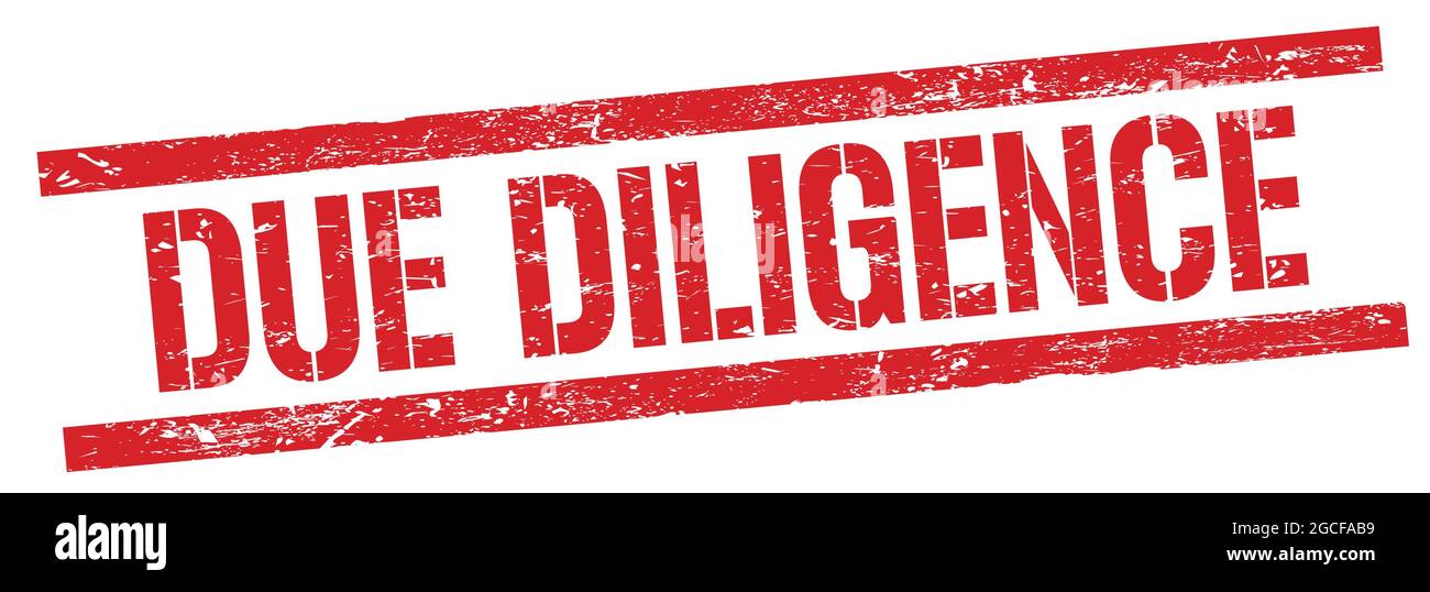 DUE DILIGENCE text on red grungy rectangle stamp sign Stock Photo - Alamy