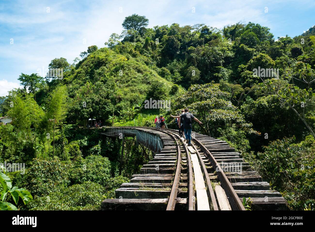 Amaga, Antioquia, Colombia - July 18 2021: Many Tourists Walking Across ...