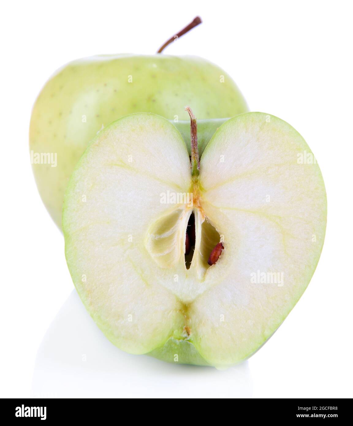 Sweet cut apple isolated on white Stock Photo - Alamy