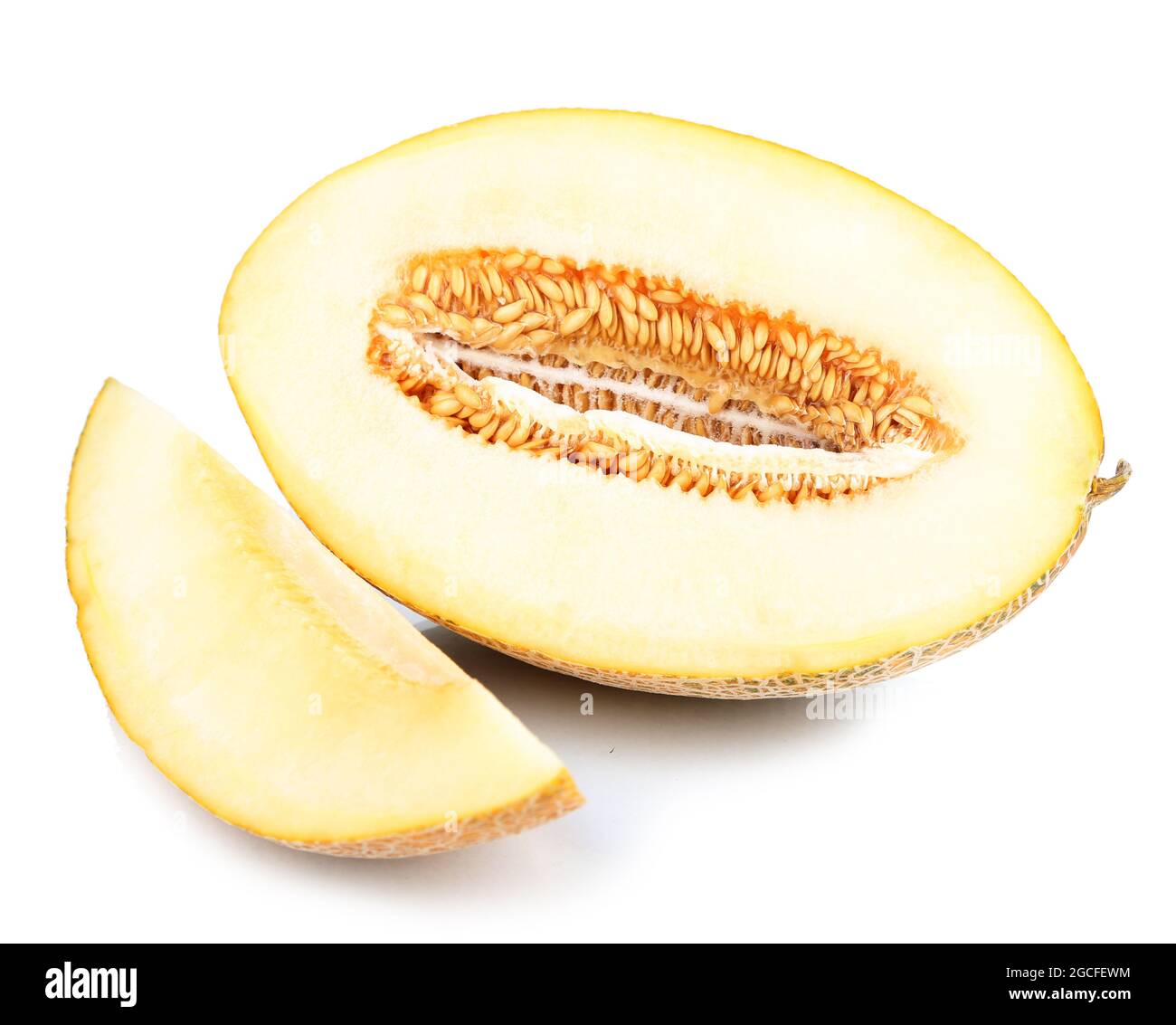 Ripe melon isolated on white Stock Photo - Alamy