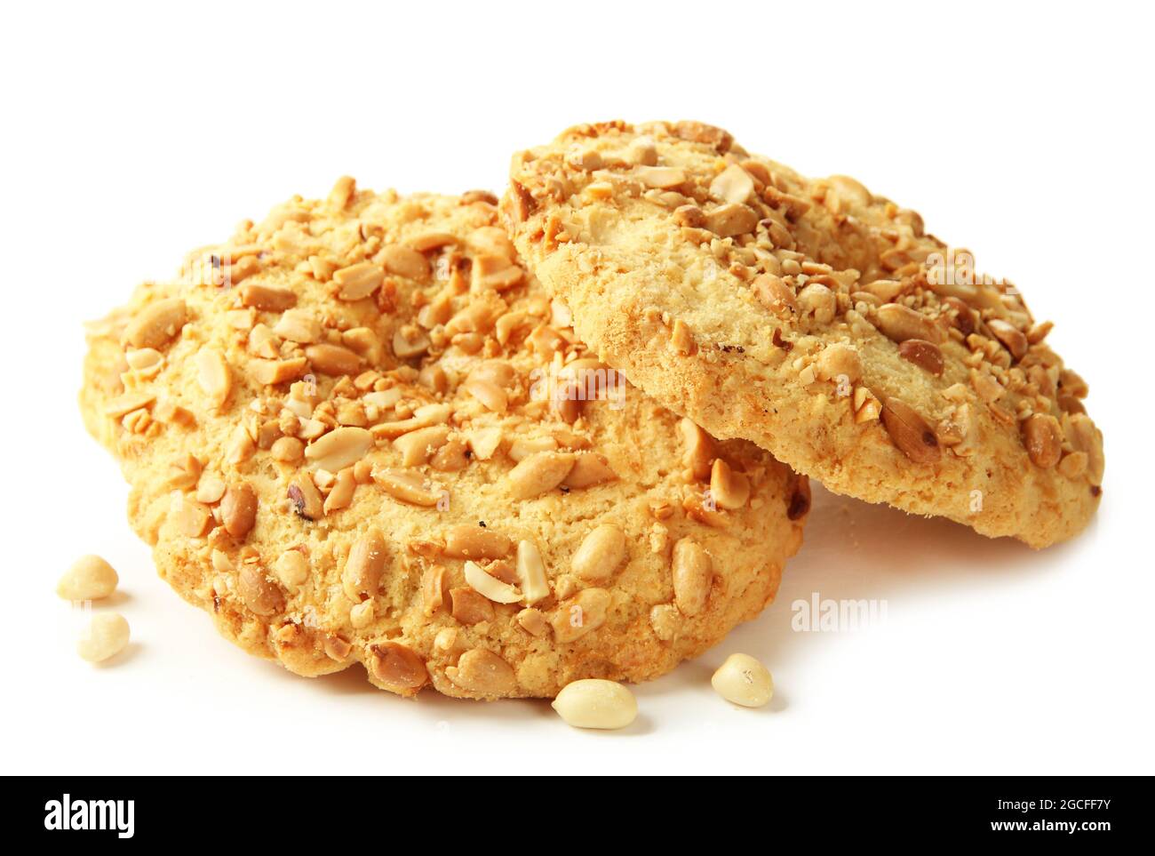Homemade cookies with peanuts, isolated on white Stock Photo - Alamy